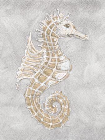 'Drawing Seahorse Grey' Art Print - Patti Bishop | Art.com