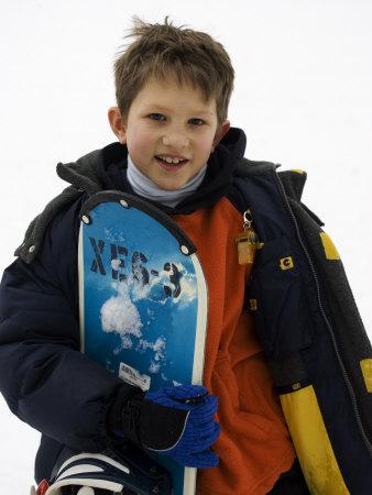 'Portrait of Young Boy Snowboarder Model Release 2612, New York, USA ...