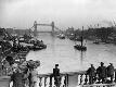 'Pedestrians on London Bridge Watch Boats and Barges Being Unloaded ...