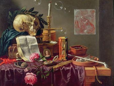 'A Vanitas Still Life' Giclee Print - Peeter Sion | Art.com