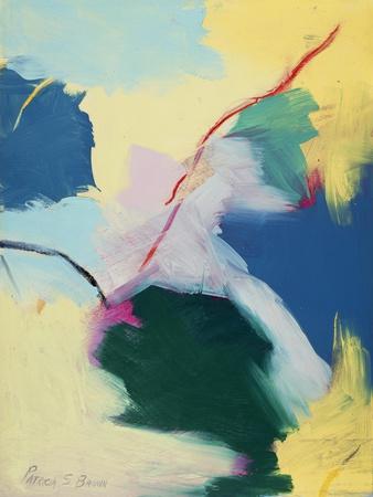 'Abstract in Green, Orange, and Yellow' Giclee Print - Peggy Brown ...