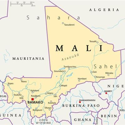 'Mali Political Map' Art Print - Peter Hermes Furian | Art.com