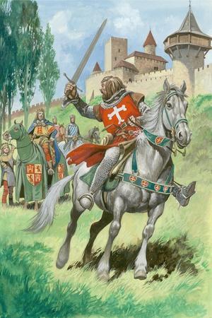 A Knight Outside a Castle Giclee Print - Peter Jackson | Art.com