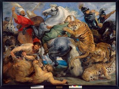 'Tiger Hunting. Painting by Peter Paul (Peter Paul) Rubens (Or Peter ...