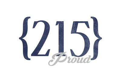'Philadelphia, Pennsylvania - 215 Area Code (Blue)' Art Print - Lantern ...