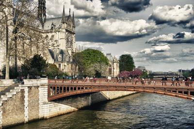 'Double Pont Bridge - Notre Dame Cathedral - Paris - France ...