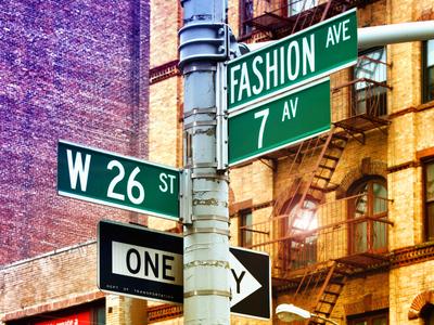 'Signpost, Fashion Ave, Manhattan, New York City, United States, Art ...