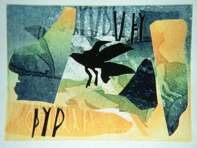 'Pictish Raven, 1994 (Monotype)' Giclee Print - Gloria Wallington | Art.com