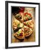 'Pieces of Pizza with Different Toppings, on Wooden Background ...