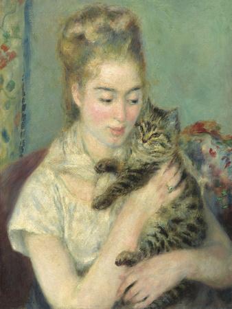 Woman with a Cat, 1875 Art Print - Pierre-Auguste Renoir | Art.com