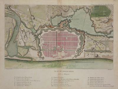 Plan of Pondicherry from "Voyage Aux Indes Et La Chine" Giclee Print ...