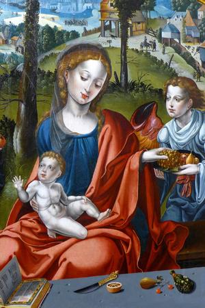 'Mary, the Baby Jesus and an Angel. Detail of the Triptych of the Holy ...