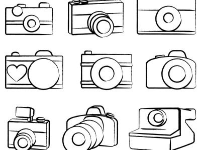 'Hand Drawn Set Of Cameras' Art Print - Pink Pueblo | Art.com