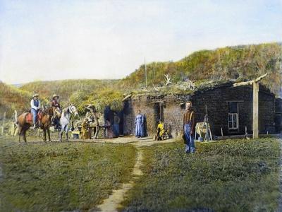 'Pioneer's Sod House, 1887' Giclee Print | Art.com