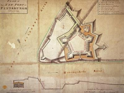 'Plan of the New Fort at Pittsburgh, November 1759 (Hand Coloured ...