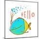 'Cartoon Funny Fish Greeting Card Design Hand Drawn. Fun Cartoon Hand ...