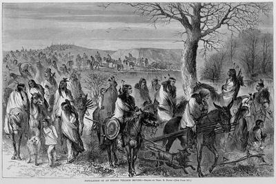 Population of an Indian Village Moving. Drawn by Theo. R. Davis. See ...