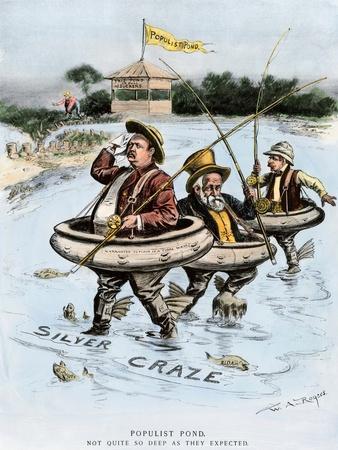 'Populist Ponds Not as Deep as Expected. Satirical Drawing of 1890 ...