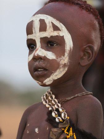 'Portrait of a Hamer (Hamar) Child at Evangadi Dancing (Night Dance ...