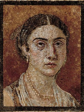 'Portrait of a Pompeian Matron (Woman's Portrait), 1st Century, Mosaic ...