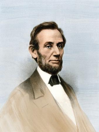 Portrait of Abraham Lincoln (1809-1865), President of the United States ...
