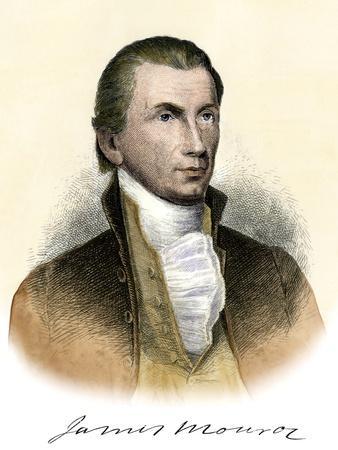 Portrait of American President James Monroe (1758-1831) with His ...