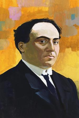 Portrait of Antonio Machado (Seville, 1875-Collioure, 1939), Spanish ...