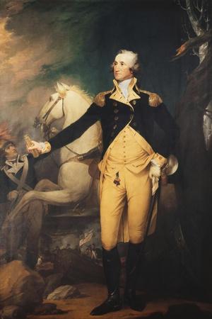 'Portrait of General George Washington (1732-1799) at the Battle of ...
