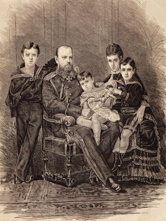 Portrait of Imperial Family of Russia: Alexander III of Russia, Maria ...