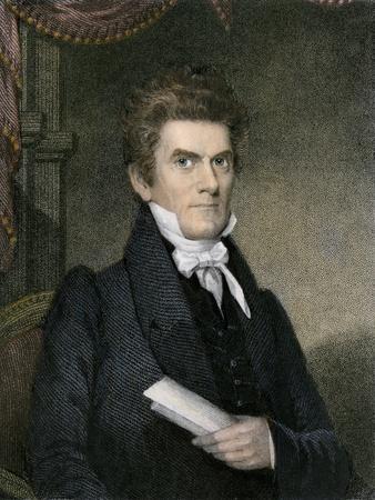 'Portrait of John Caldwell Calhoun (1782-1850) American Politician. 19Th Century Colour ...