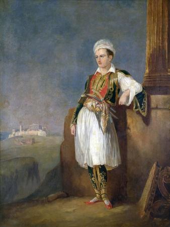 Portrait of Lord Byron in Athens, before the Acropolis Giclee Print ...
