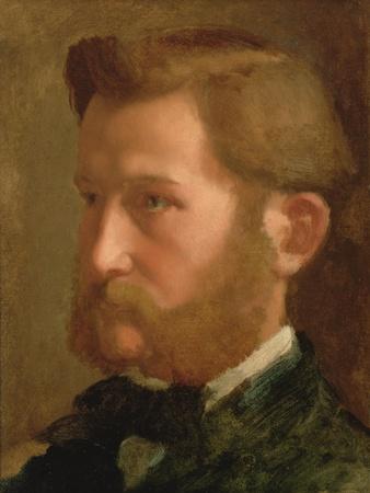 'Portrait of Paul Valpincon, C.1868-72 (Oil on Paper Laid down on ...