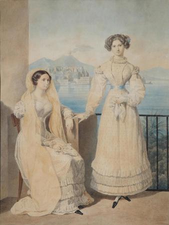 Portrait of Sisters Countesses Dorothea (1804-1863) and Catherine (1803 ...