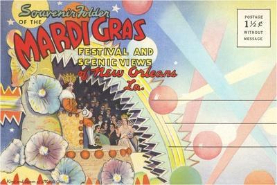 'Postcard Folder, Mardi Gras, New Orleans, Louisiana' Art Print | Art.com