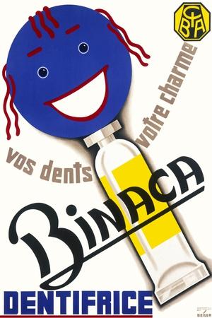 'Poster Advertising Binaca Toothpaste' Art Print | Art.com