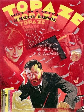 Poster Advertising 'Topaze' by Marcel Pagnol Giclee Print | Art.com
