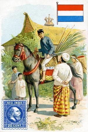 Postman Delivering a Letter in the Dutch East Indies, Late 19th Century ...