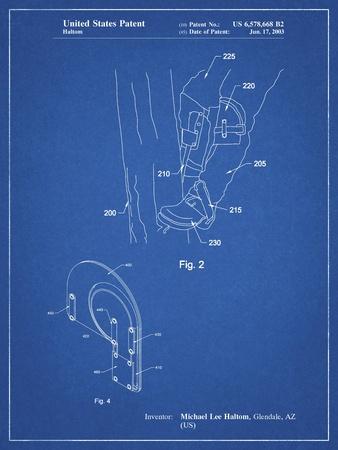 'PP340-Blueprint Pole Climber Knee Pads Patent Poster' Giclee Print ...