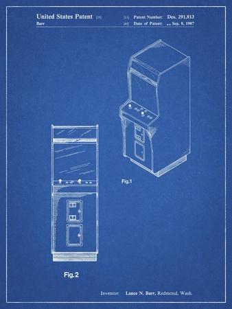 'PP357-Blueprint Arcade Game Cabinet Front Figure Patent Poster' Giclee ...