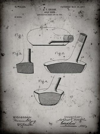 'PP475-Faded Grey Antique Golf Putter 1903 Patent Poster' Giclee Print ...
