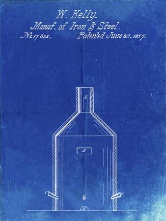 'PP666-Faded Blueprint Steel Manufacturing Poster' Giclee Print - Cole ...