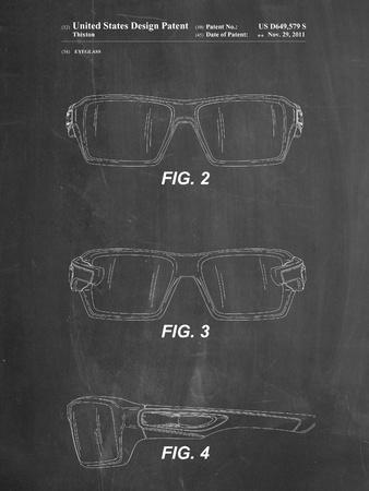 'PP695-Chalkboard Oakley Crankcase Sunglasses Patent Poster' Giclee ...