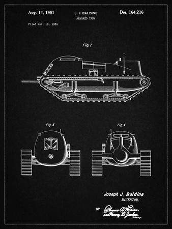 'PP705-Vintage Black Armored Tank Patent Poster' Giclee Print - Cole ...