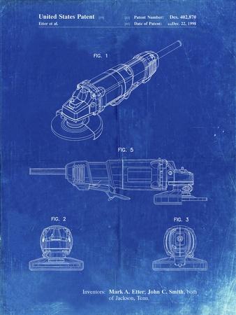 'PP863-Faded Blueprint Grinder Poster, Grinder Patent' Giclee Print ...