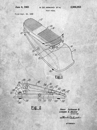 'PP883-Slate Horace N Rowe Wah Pedal Patent Poster' Giclee Print - Cole ...