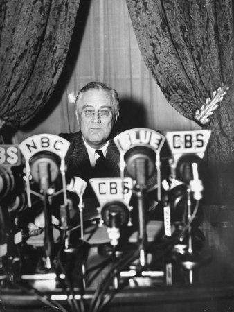 'President Franklin D. Roosevelt Making a "Fireside Chat" Speech on ...