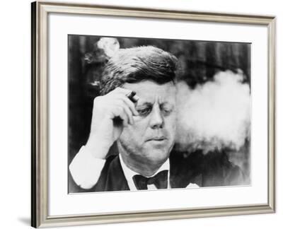 President John Kennedy, Smoking a Cigar at a Democratic Fundraiser, Oct ...