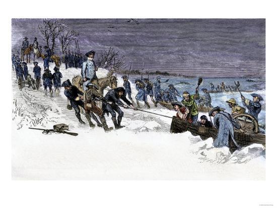 George Washington's Army Crossing the Icy Delaware River to Attack ...