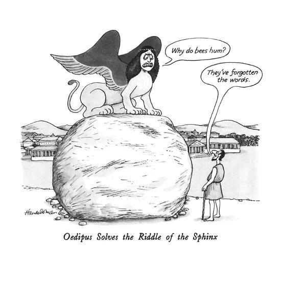 Oedipus Solves the Riddle of the Sphinx - New Yorker Cartoon Premium ...