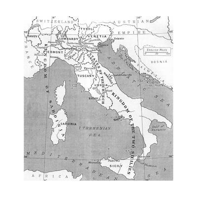 map of italy in 1815